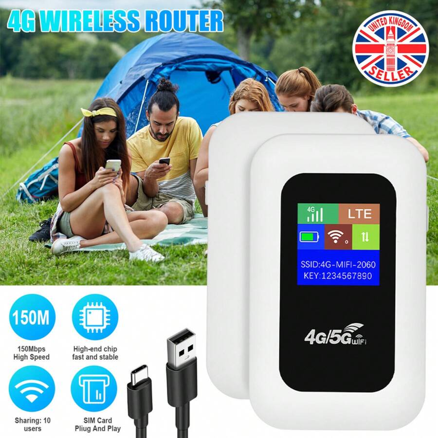 Portable Unlocked 5G LTE Wireless WiFi Router Mobile Broadband LCD MIFI Hotspot~| | SHEIN USA