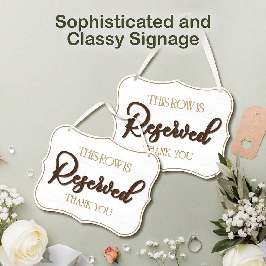 1/2 Pcs Wooden Reserved Sign, Rustic Style Wedding Seat Decoration ...