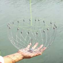 Fishing Net Cage Automatic Open Closing Wire Fish Crab Trap Net Steel ...