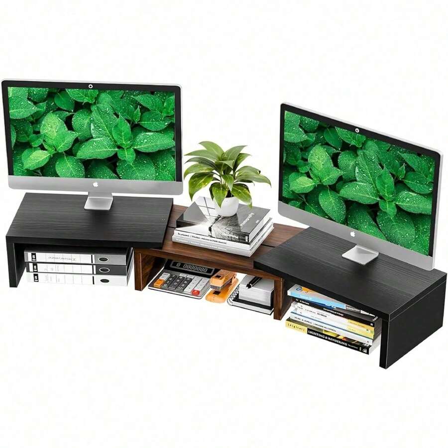 Monitor Stand Riser, Adjustable Angle Computer Desk Organizer With ...