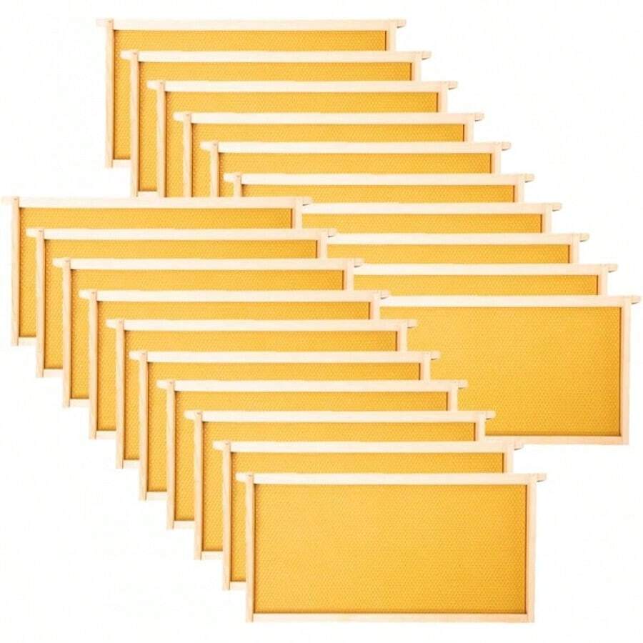 20 Pack Honey Bee Frames With 100% Beeswax Coated Foundation Sheets ...
