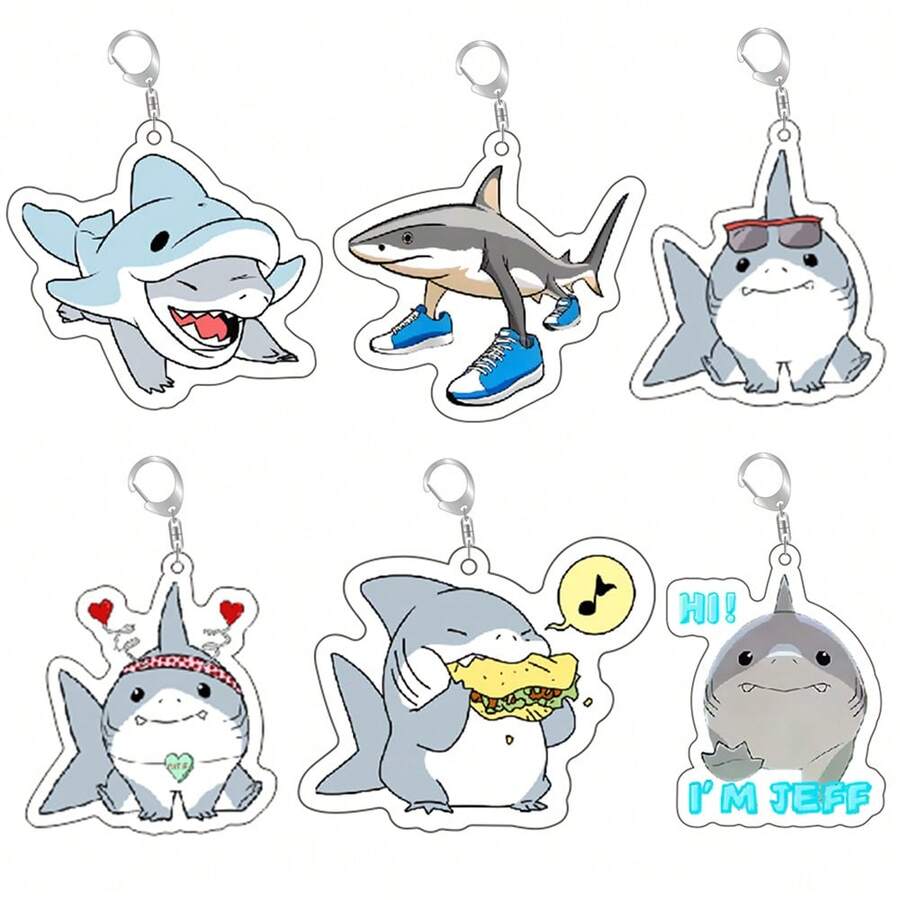 Cute Cartoon The Shark Keychains Keyring For Accessories Bag Key Chain ...