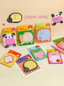 100-Piece Cute Sticky Note Set, Cartoon Animal Sticky Notes ...