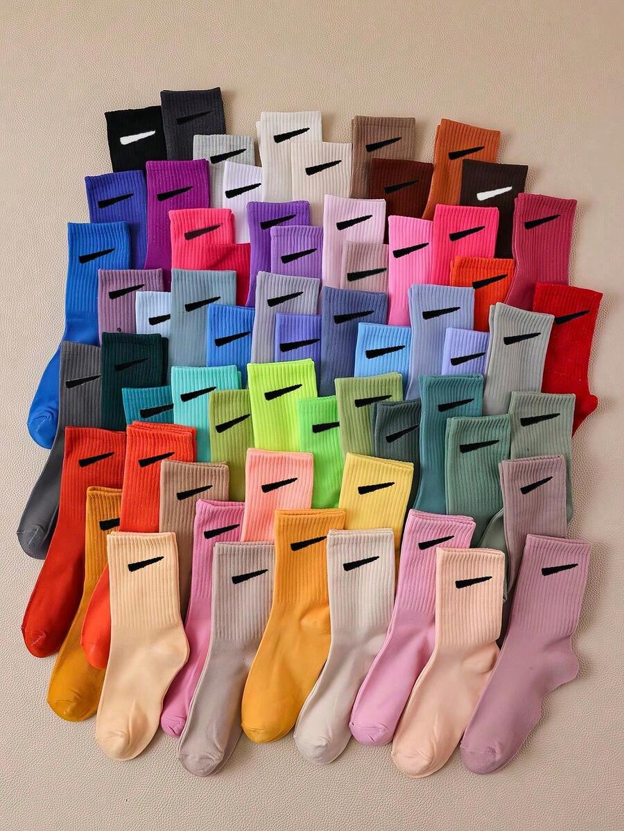 [Comfortable Mid-Calf Socks] 12 Pairs Mid-Calf Casual Sports Dopamine ...
