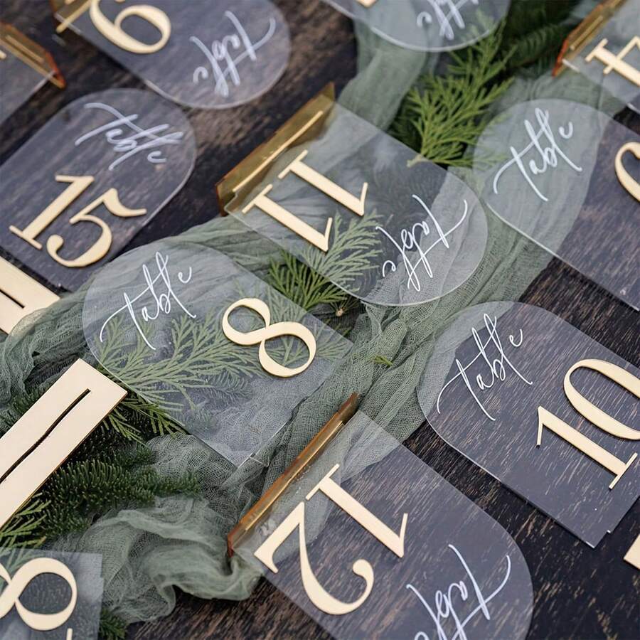 Acrylic Table Number Signs 10 Pcs Set Clear Table Number Cards For ...