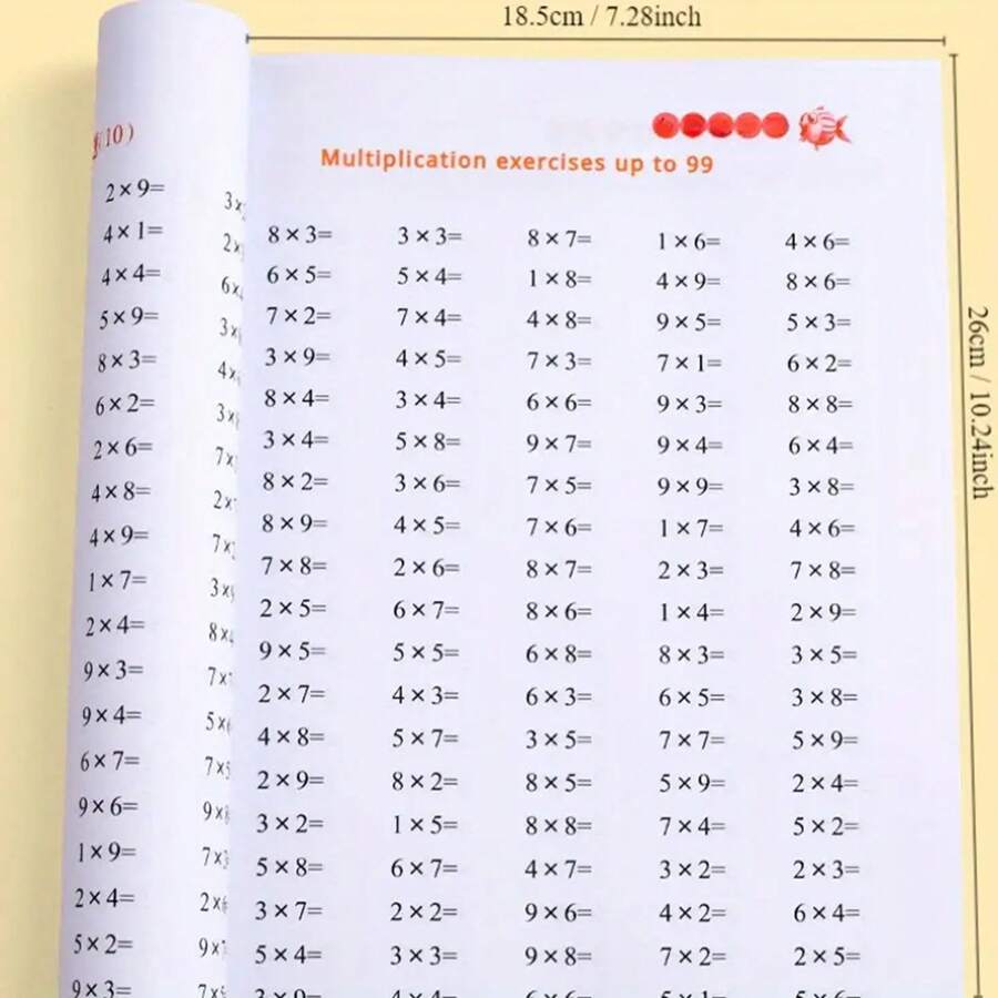4pcs Multiplication Table Practice Booklet, 9x9 Multiplication And ...