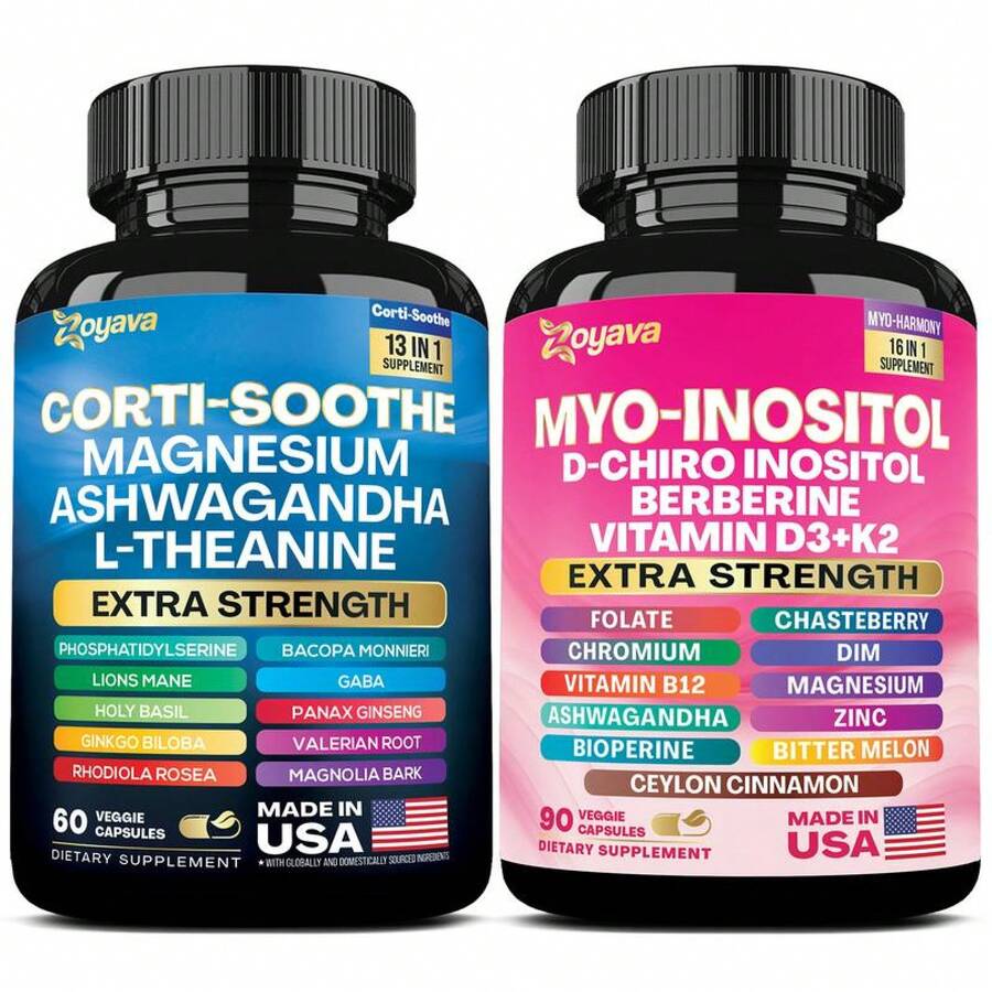 Zoyava Soothe & Smooth Bundle – Cortisol & Myo-Inositol Supplement For ...