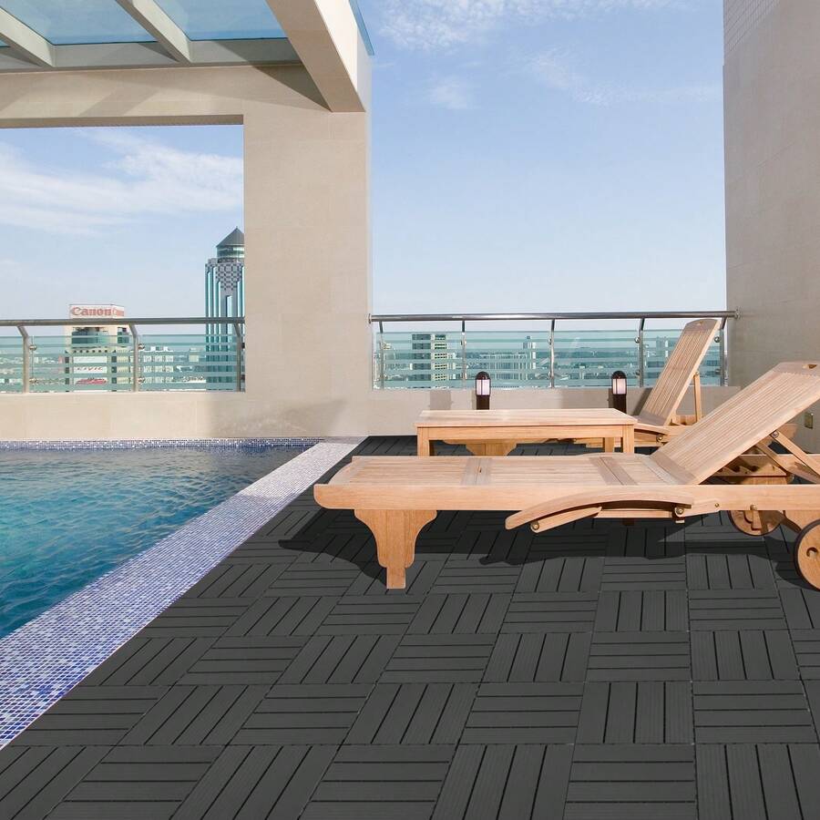 Plastic Interlocking Deck Bricks, 27-44 Terrace Deck Bricks, Square ...