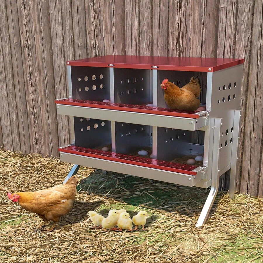 Metal Chicken Nesting Box For Laying Eggs, Rustproof Wall-Mountable ...