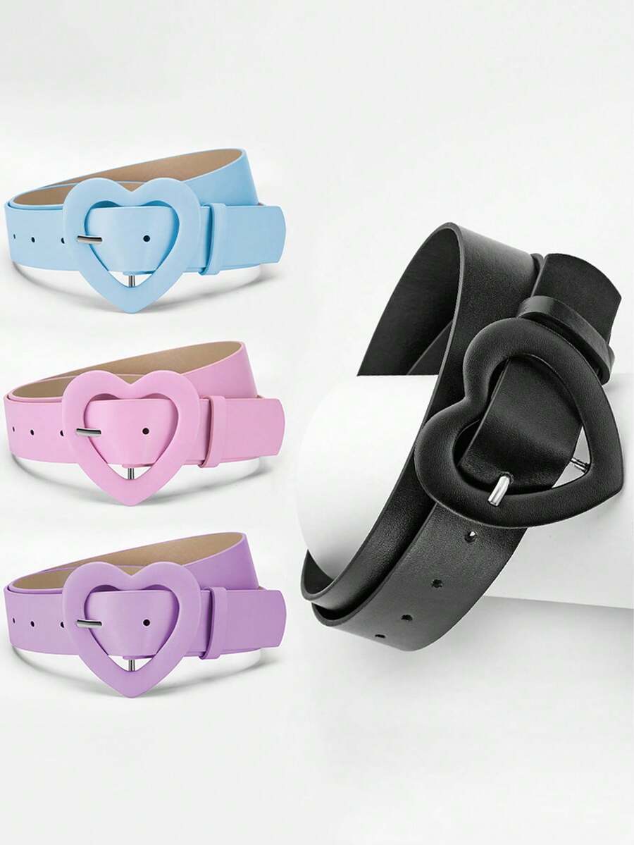 Pink Wide Belt For Girl With Love Buckle And Rose Red Belt Decoration ...
