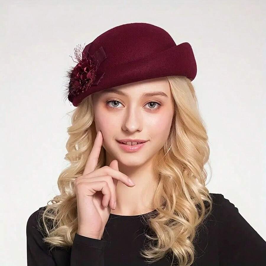 Ladies Church Wedding Winter Vintage Elegant Beret | SHEIN USA