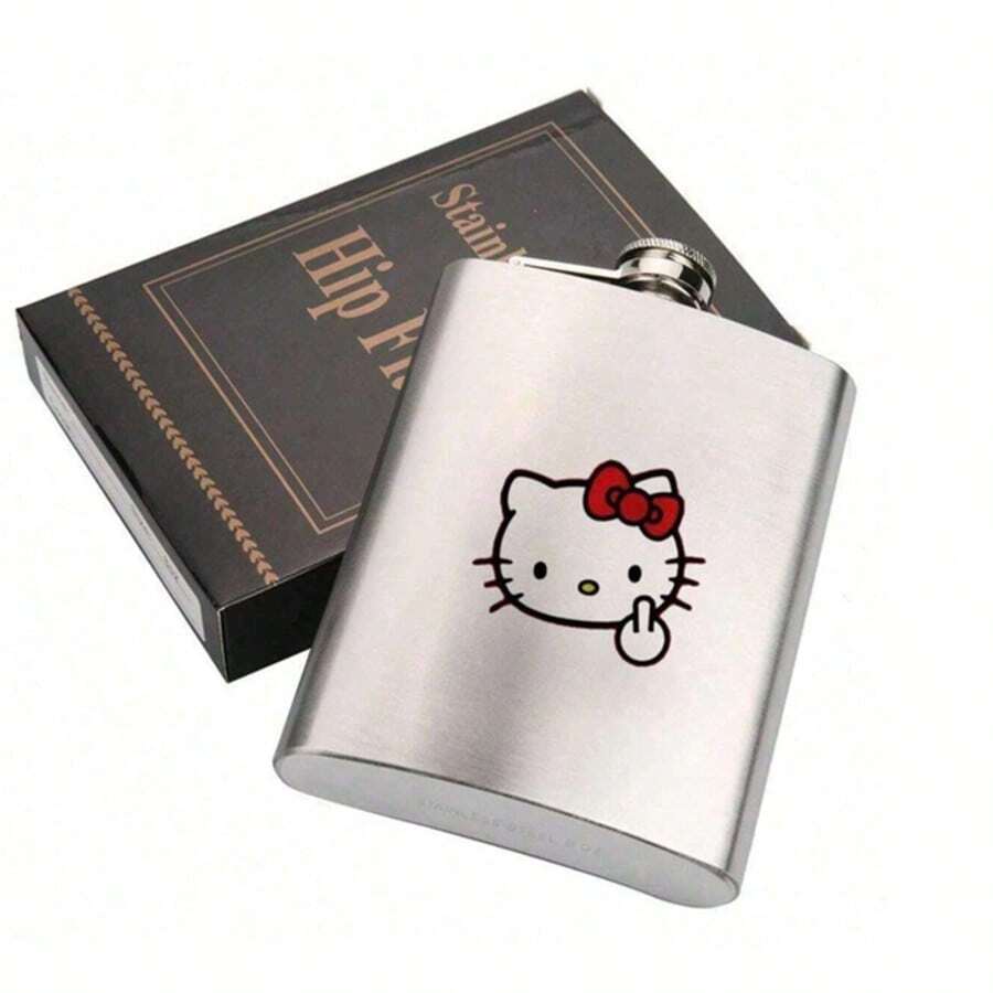 Sanrio 2 Sanrio Hello Kitty Stainless Steel Hip Flask Eight Ounces Of 201 Hip Flask Stainless ...