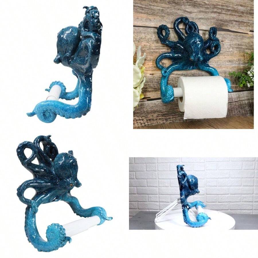 Nautical Marine Ocean Blue Sea Octopus Tentacles Wall Toilet Paper Holder | SHEIN USA
