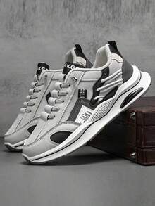 Men's Lace-Up Shock-Absorbing Anti-Slip Sports Shoes, Brand Design ...