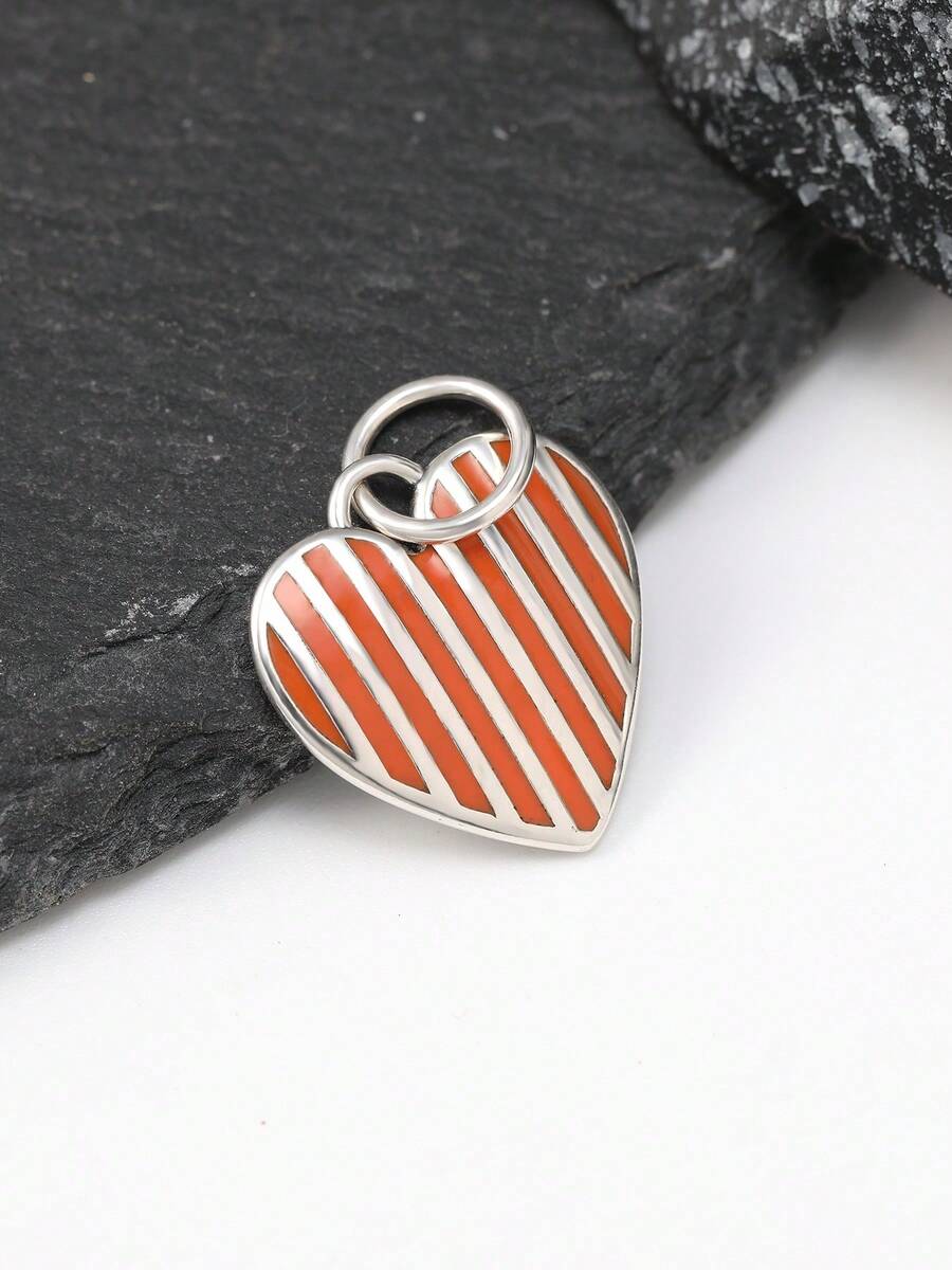 1pc Simple Unique 925 Sterling Silver Enamel "Whataburger" Heart Charm ...