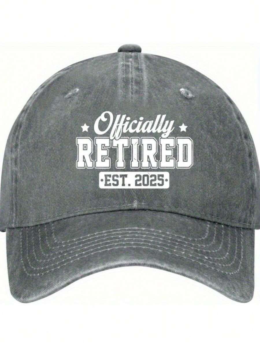 Printed Washed Baseball Cap, Marking Retirement With "Officially ...