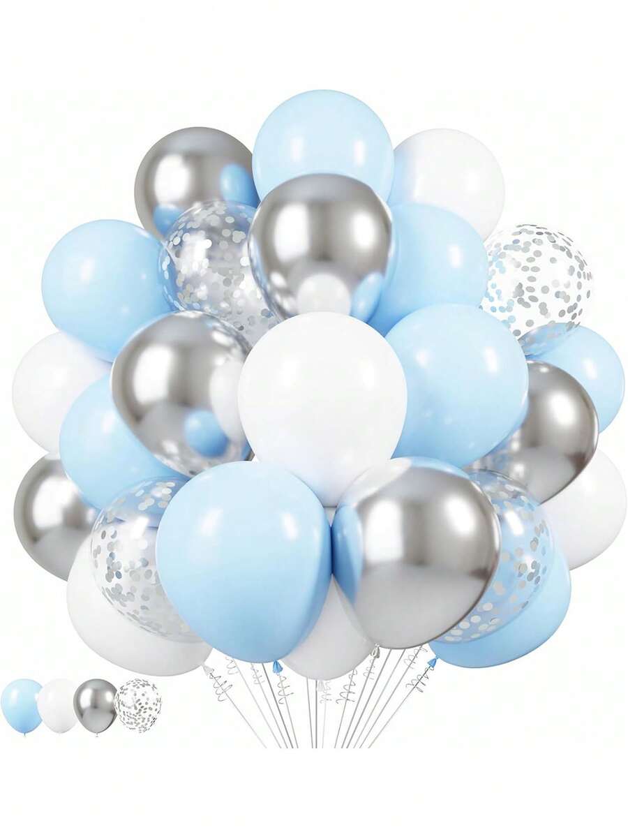 Conjunto de Balões Rosa e Azul, 35 Pacotes de Balões de Látex Confete ...