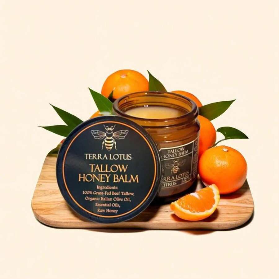 Organic Grass-Fed Beef Tallow Balm With Honey - Handmade Moisturizer ...