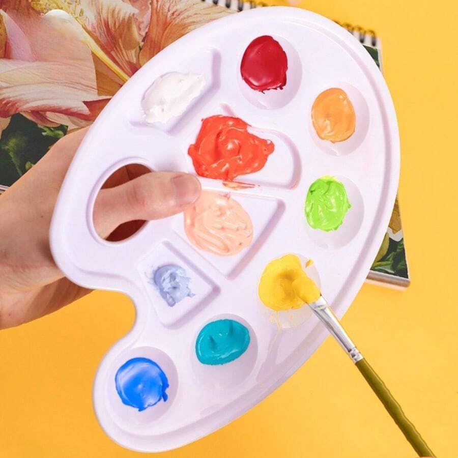 10-Hole Multipurpose & Easy To Clean Palette For Watercolor, Acrylic ...