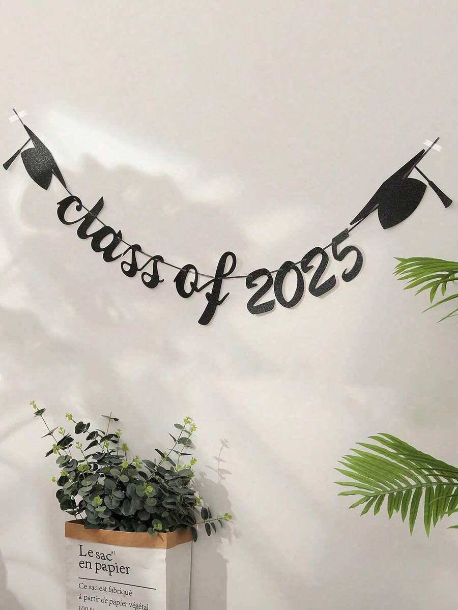 2025 Graduation Banner Party Decoration, Class Of 2025 Black Hat ...