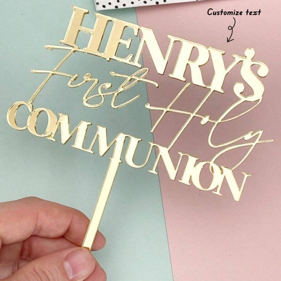 1Pc Personalized First Holy Communion Cake Topper, Acrylic Holy ...