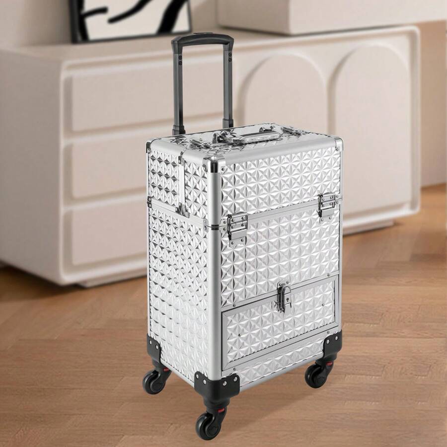Rolling Makeup Train Case Professional Cosmetic Trolley Makeup Storage ...
