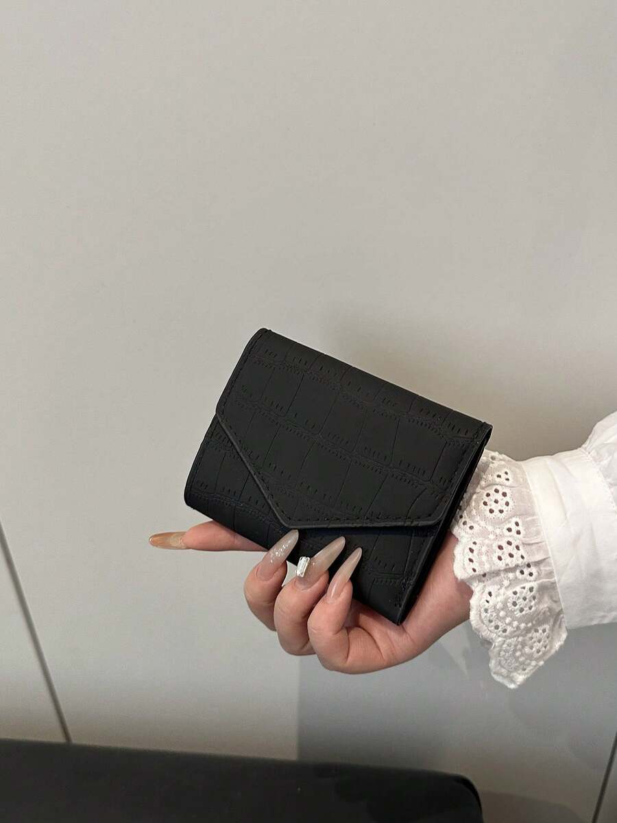 1pc Faux Stone Pattern Compact Bifold Wallet Suitable For Women Daily ...