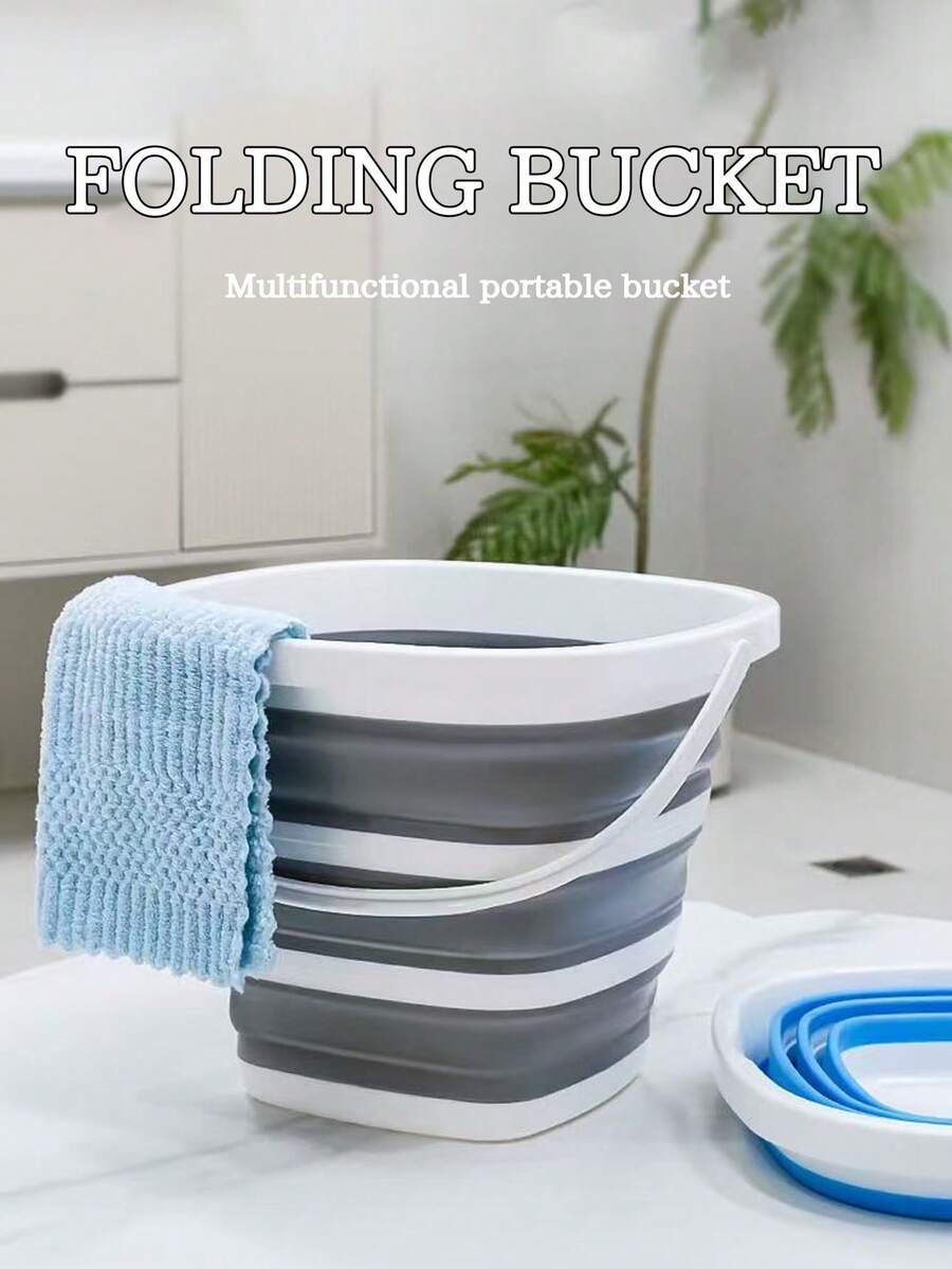 Large Capacity Foldable Bucket, Round Portable Water Container, Multi ...