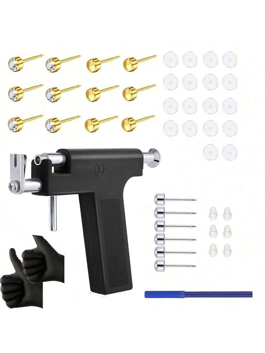 Kit de perforación de oreja profesional reutilizable con pistola, kit ...