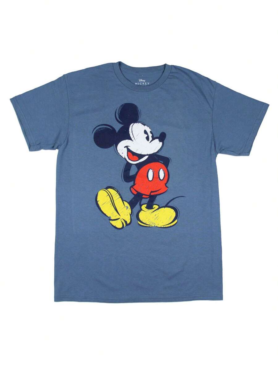 Disney Disney Men's Mickey Mouse Marker Filled Pose Adult Short Sleeve ...