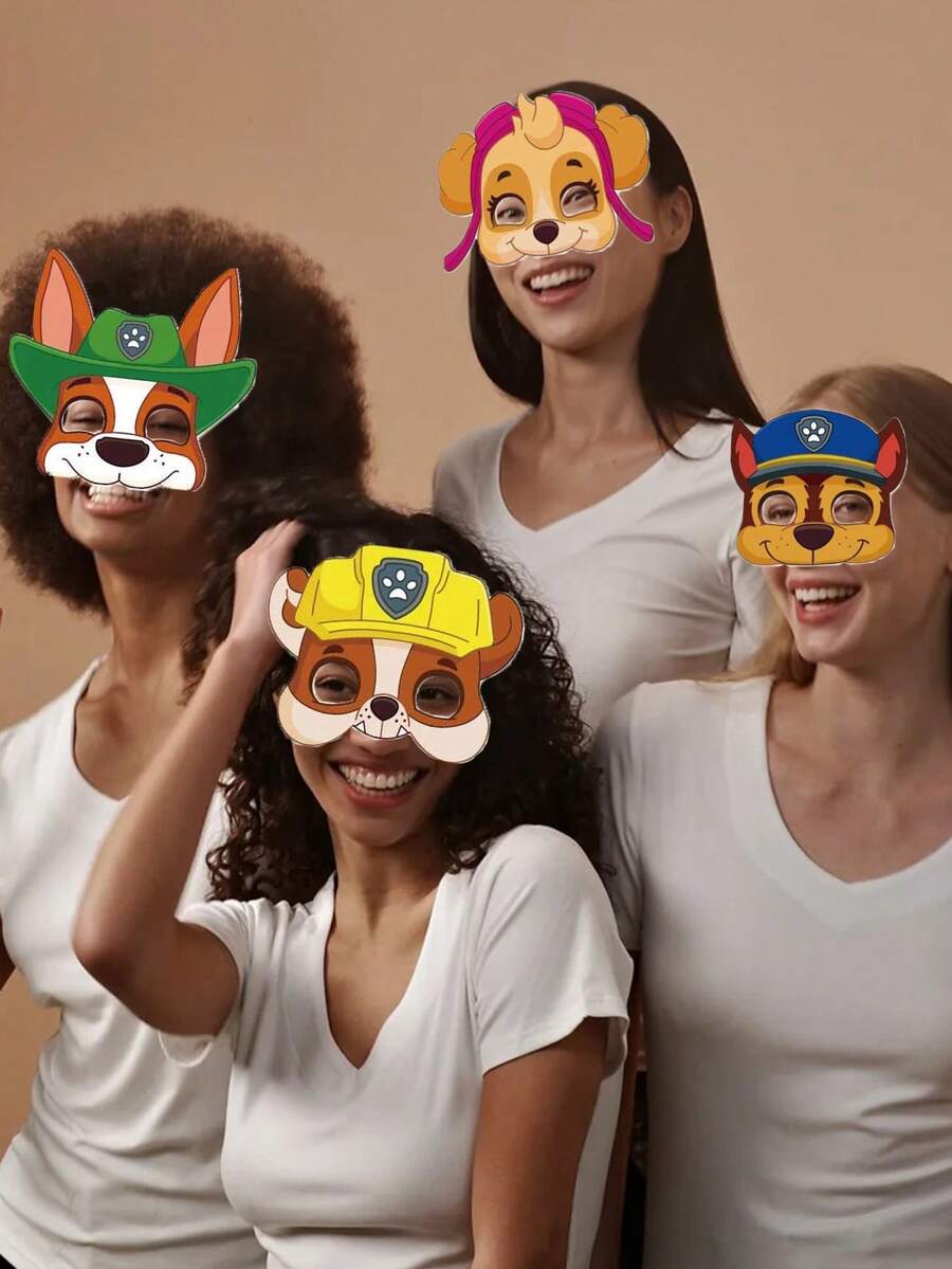 New Paw Patrol Theme Party Half-Face Mask Dance Party Diy Dog-Shaped ...