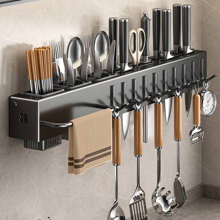Kitchen Hook Rack Wall Mounted For Kitchen Utensils, Kitchen Storage ...