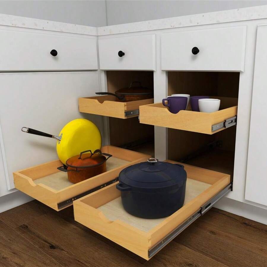 ELYSIAN 20 Inch Width Kitchen Organizer Drawer Tray Box With Slide-Out ...