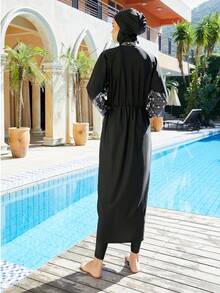 3pcs Women Modest Swimwear Set, Dignified Islamic Style, Long Sleeve ...