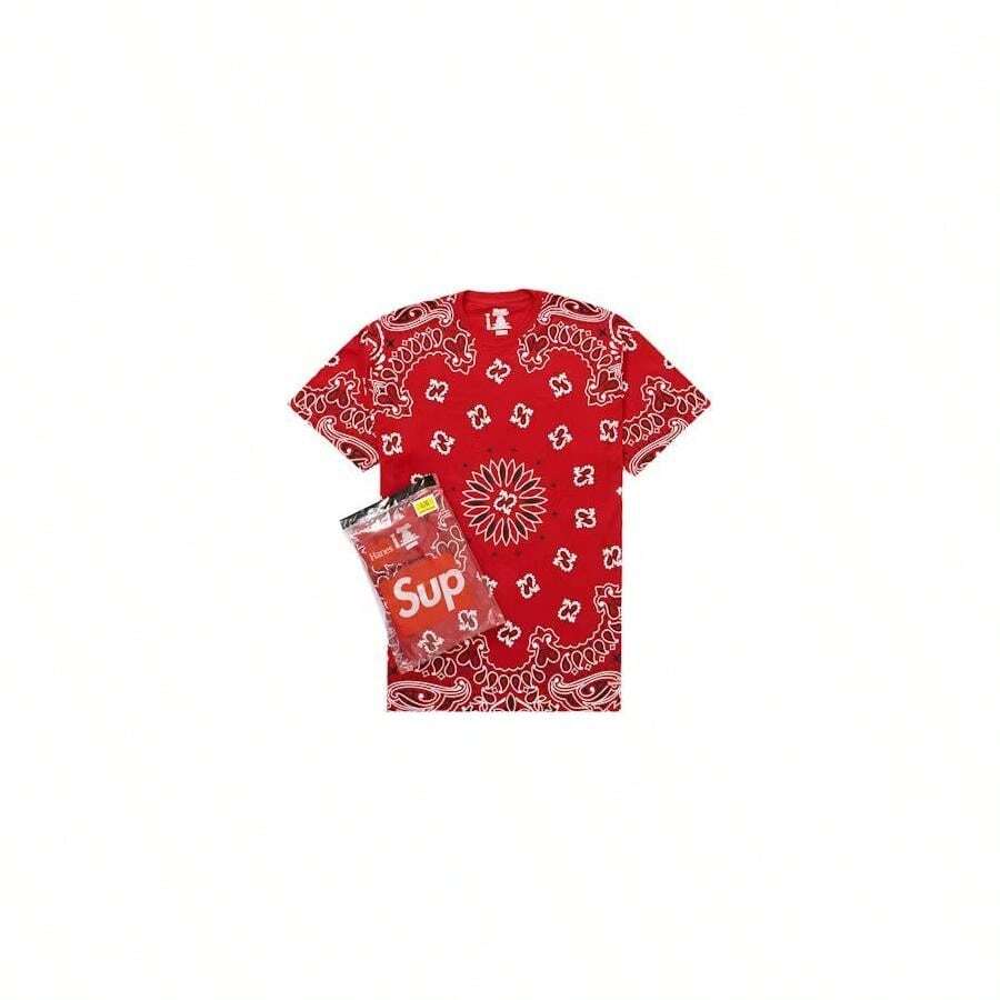 Supreme Hanes Bandana Tagless Tees (2 Pack) Red | SHEIN USA