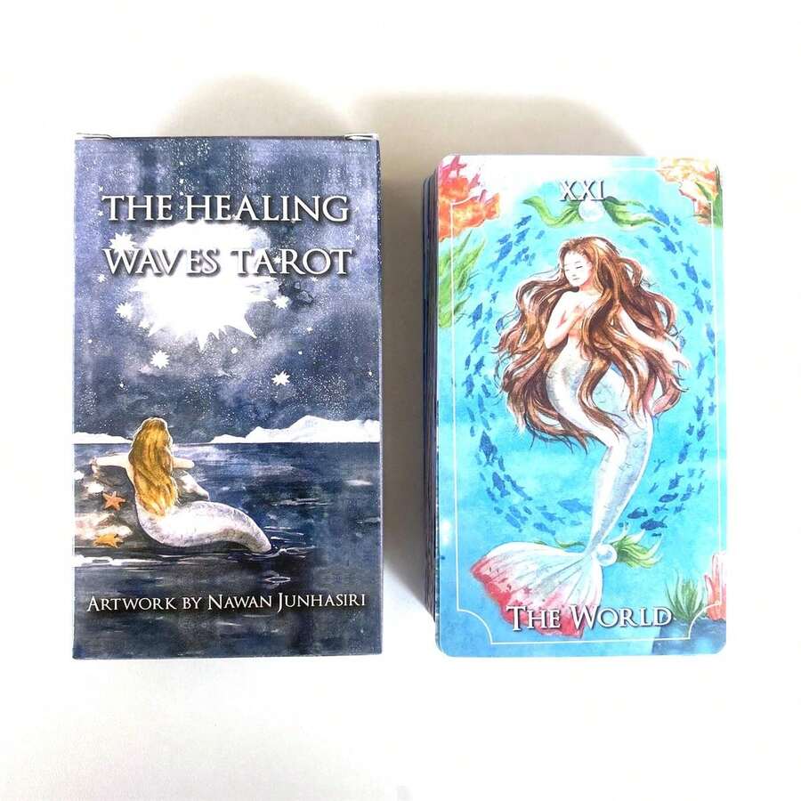 79-Card Healing Waves Tarot Cards Set, English Language Paper Material ...