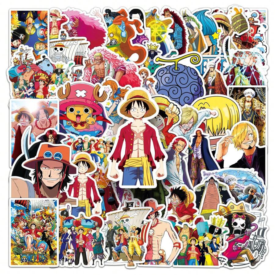 ONE PIECE 50PCS Cool Anime Cartoon ONE PIECE Stickers Decals Laptop ...