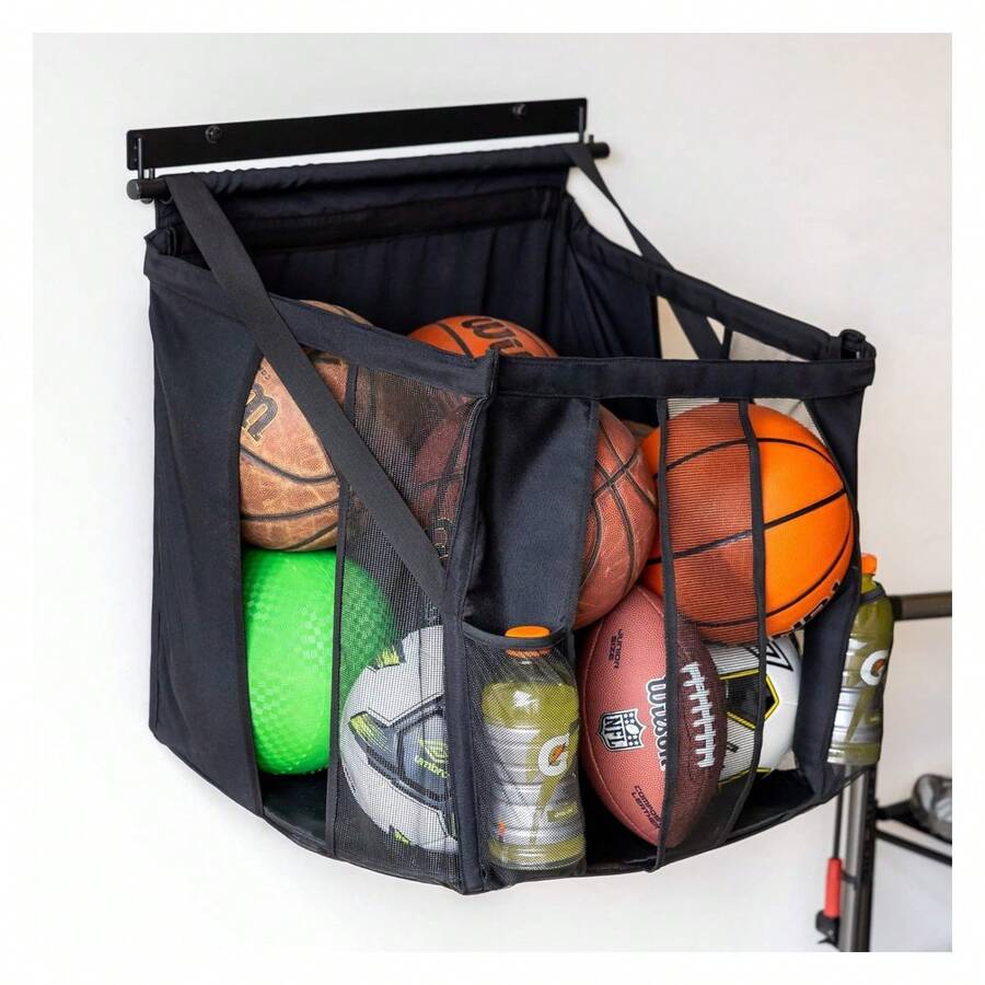 ZCJGOO Basketball Wall Mount, Sports Ball Rack, 20x18x22 Ball Storage ...