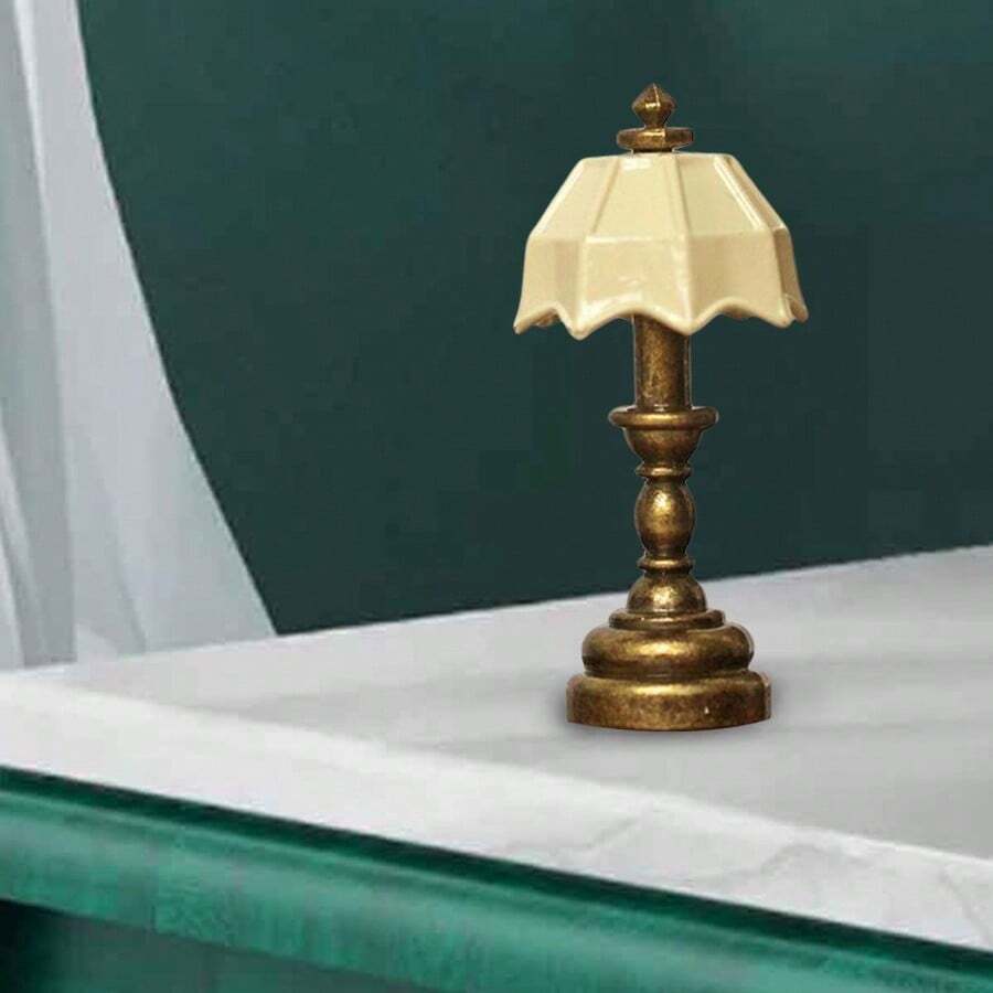 1:12 Scale Dollhouse Table Lamp Mini Alloy Table Lights For Ornament ...