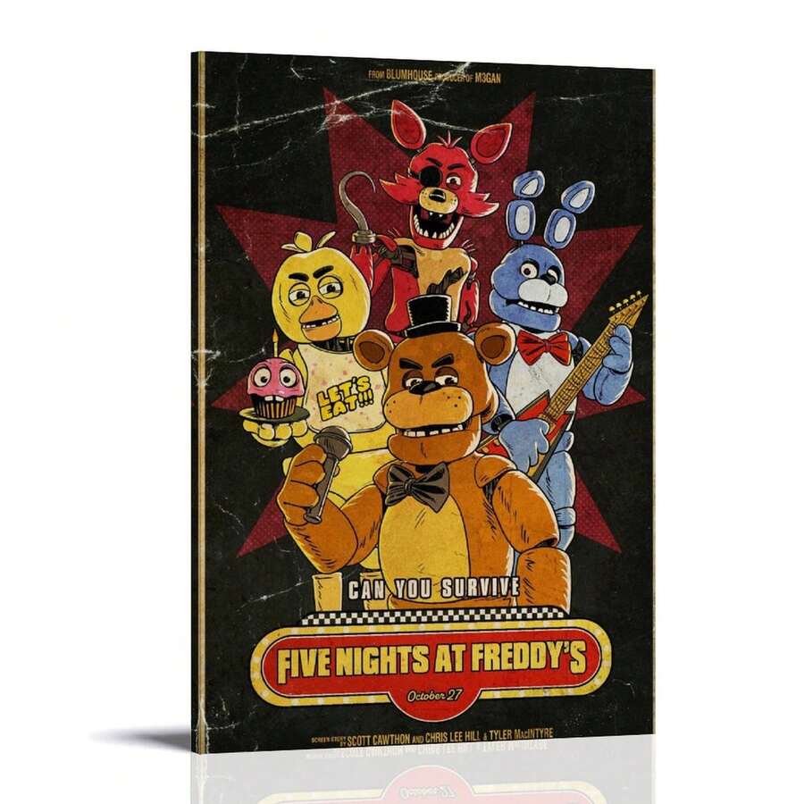 Five Nights Poster At Freddy's FNAF Vintage Video Game Poster Framed ...