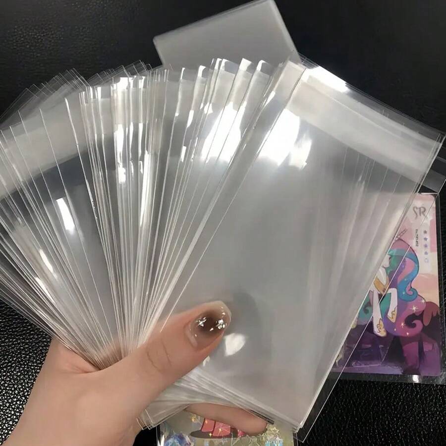 100pcs/200pcs Clear Plastic Card Sleeves - High Transparency, Pollution ...