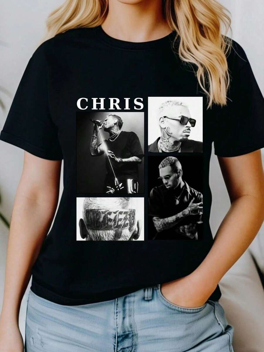 Vintage Rap Rapper 90s Tee Hip Hop Chris Signature .Brown/. T-Shirt ...