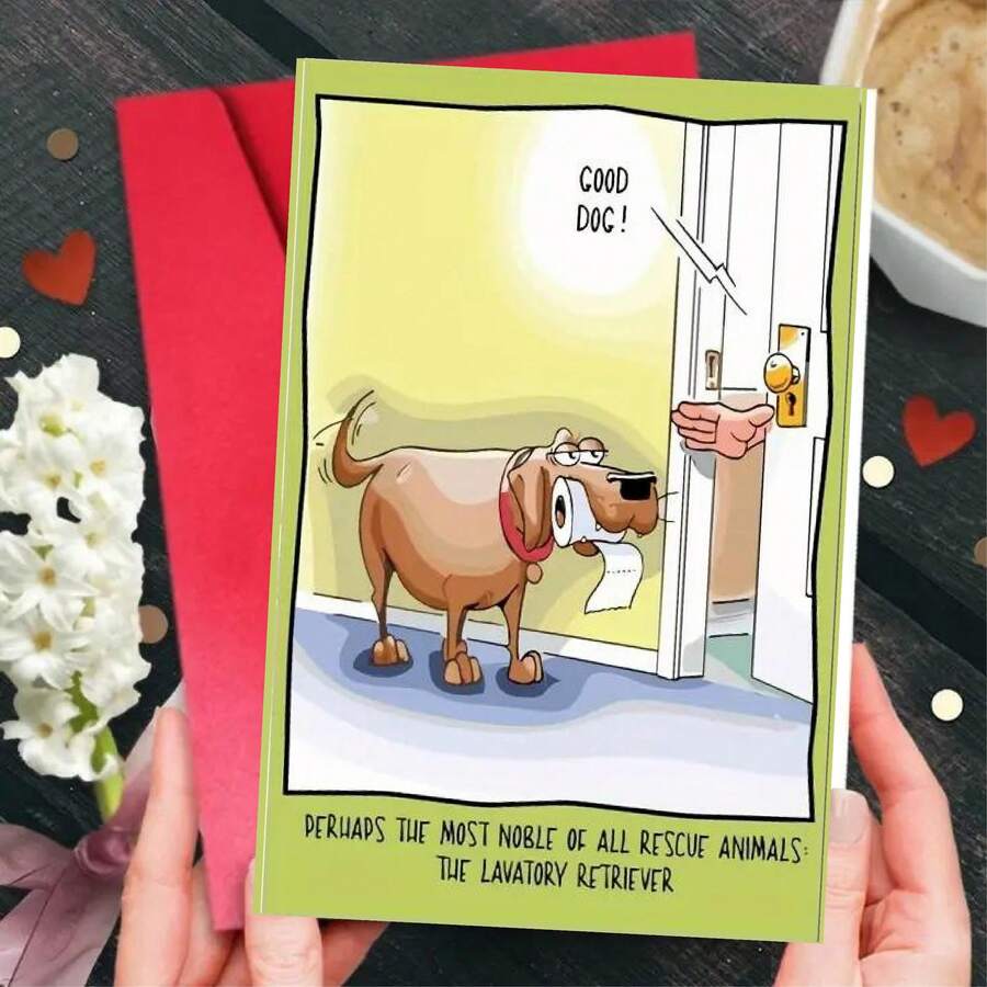 Funny Dog Theme Birthday Card - Suitable For Anyone, Family And Friends ...