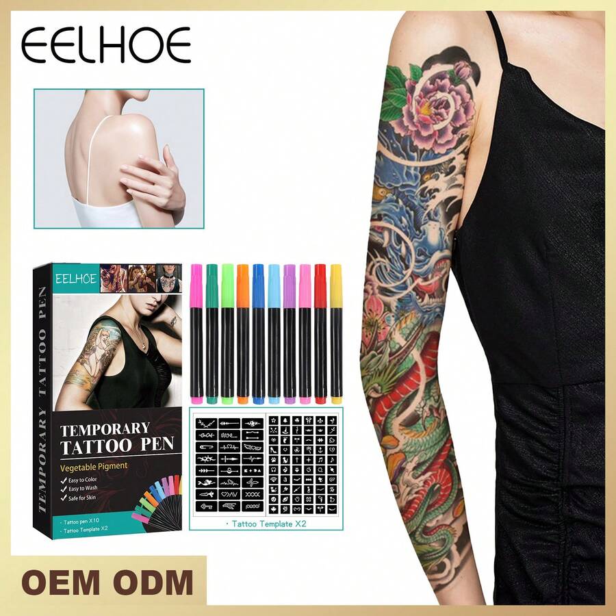 Temporary Tattoo Pen Set, Diy For Face And Arm Painting Decoration ...
