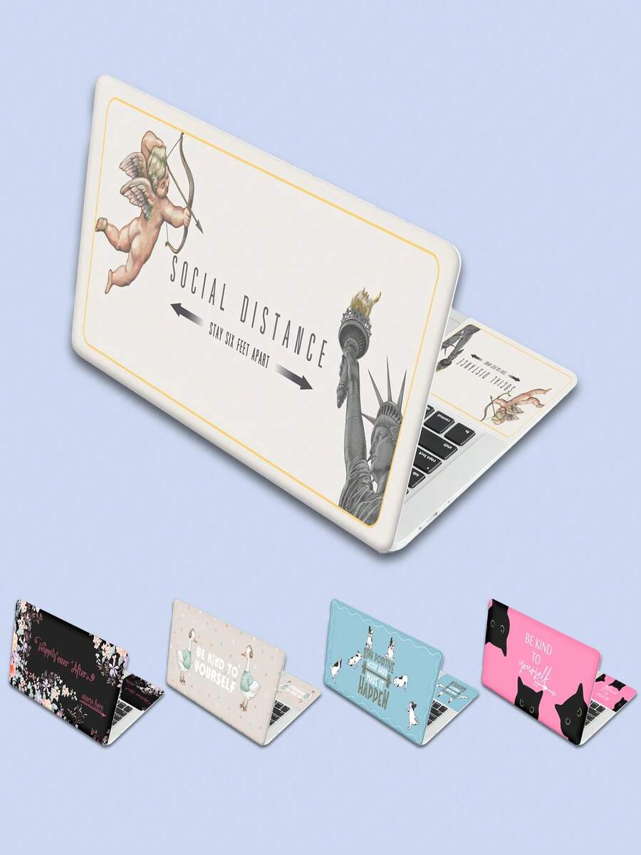 A Set Of 15-Inch Laptop Skin With Cute Cartoon Letter Pattern For ...