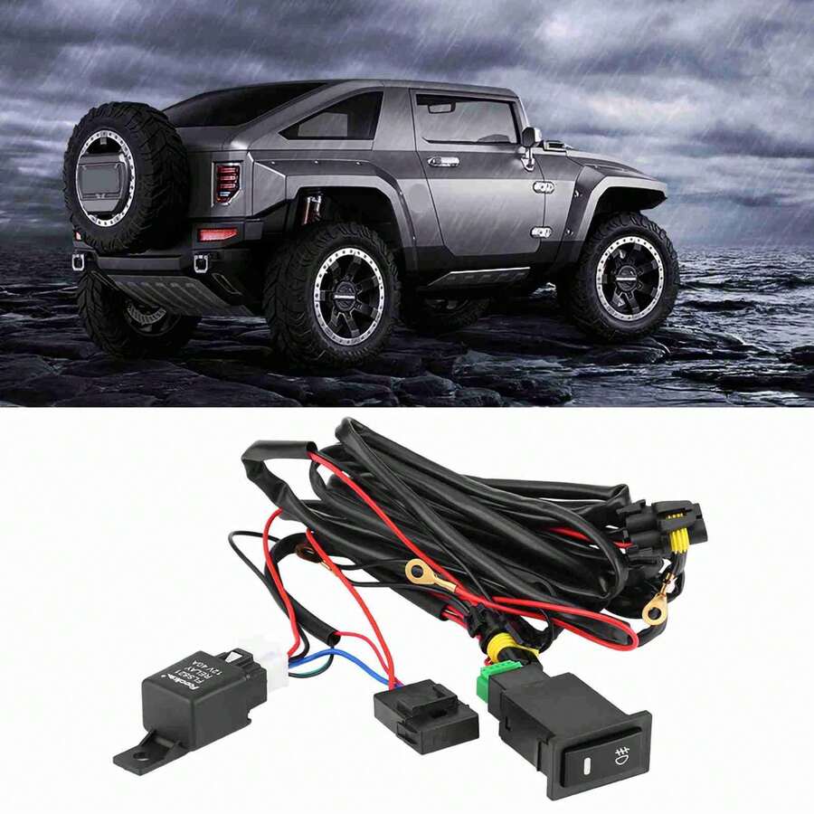 12V Universal Car LED Fog Light On/Off Switch Wiring Harness Fuse Relay ...