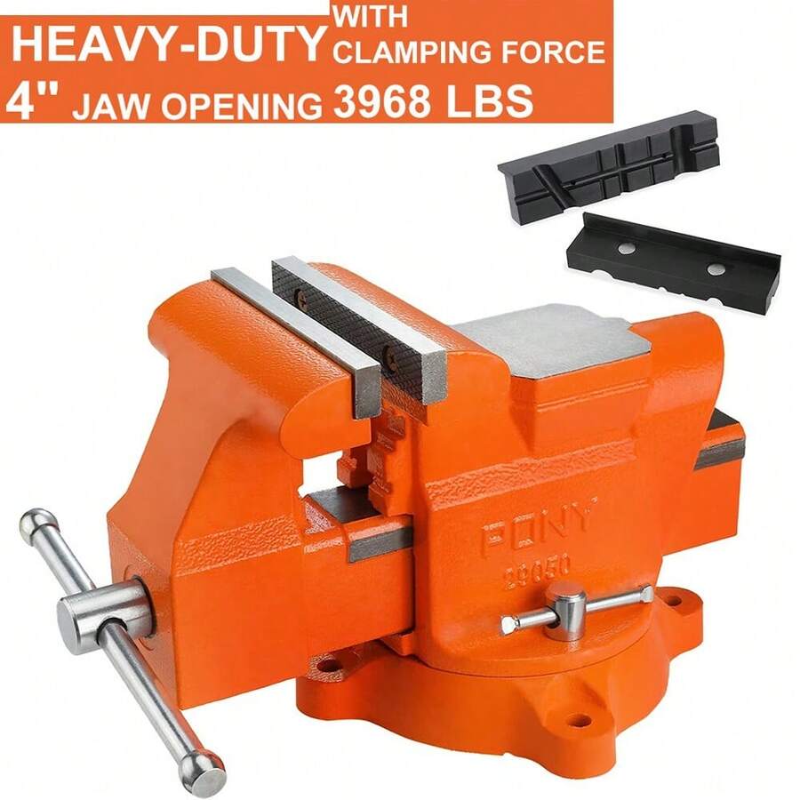 PONY Bench Vise 5 Heavy Duty Utility Combination Pair Of Vise Clamps ...