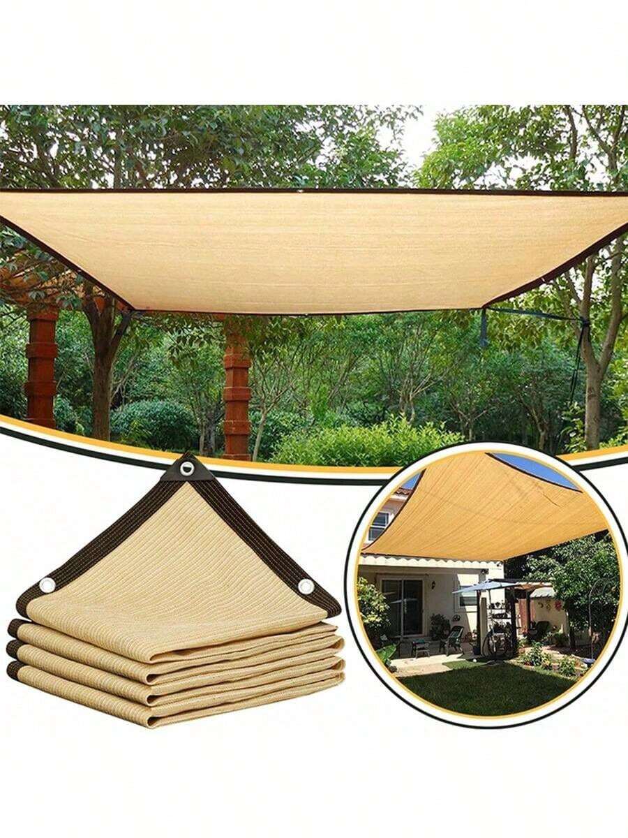 Yellow Edge-Bound Perforated Shade Net, Outdoor Sunscreen, Thickened ...