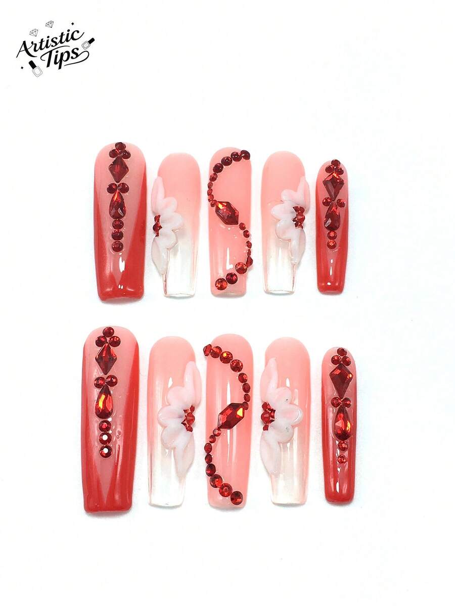 10 Pieces Of Handmade Armor With 3D Carved Flowers And Diamond ...