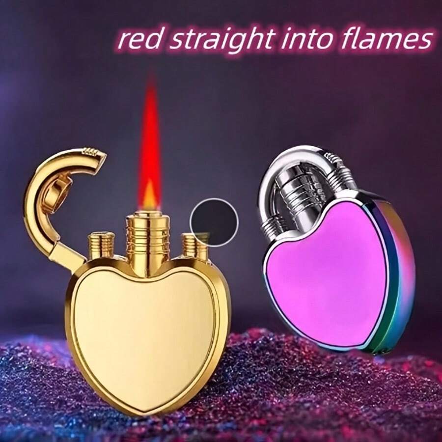 2pcs Jet Lighter Love Heart Shape Butane Turbine Torch Lighter Red ...
